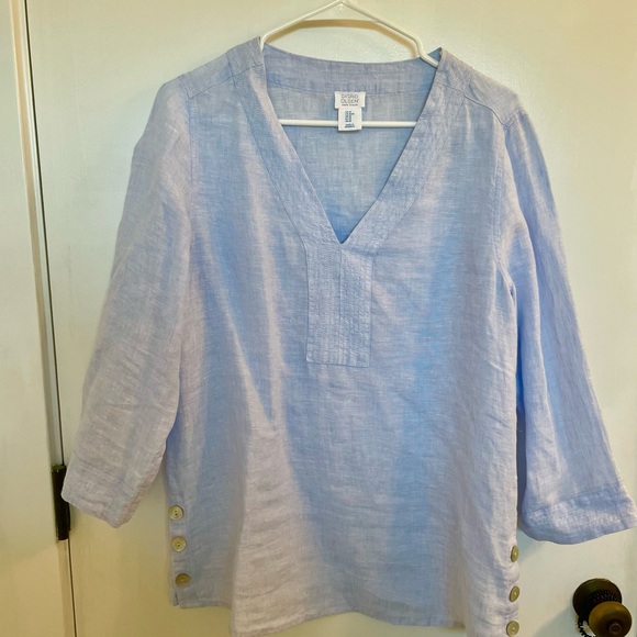 Sigrid Olsen | Tops | Two Sigurd Olsen Linen Threequarter Sleeve ...